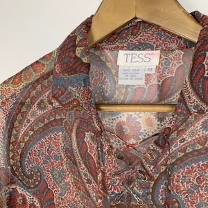 TESS | Tops | Tess Silk Paisley Laceup Collar Cuff | Poshmark